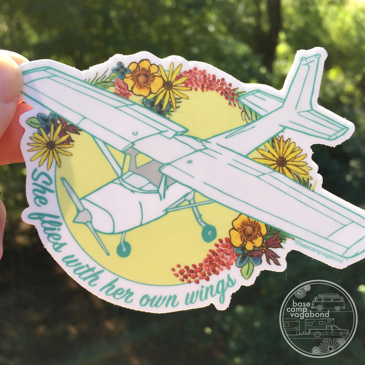 She Flies Cessna high wing airplane sticker – basecampvagabond